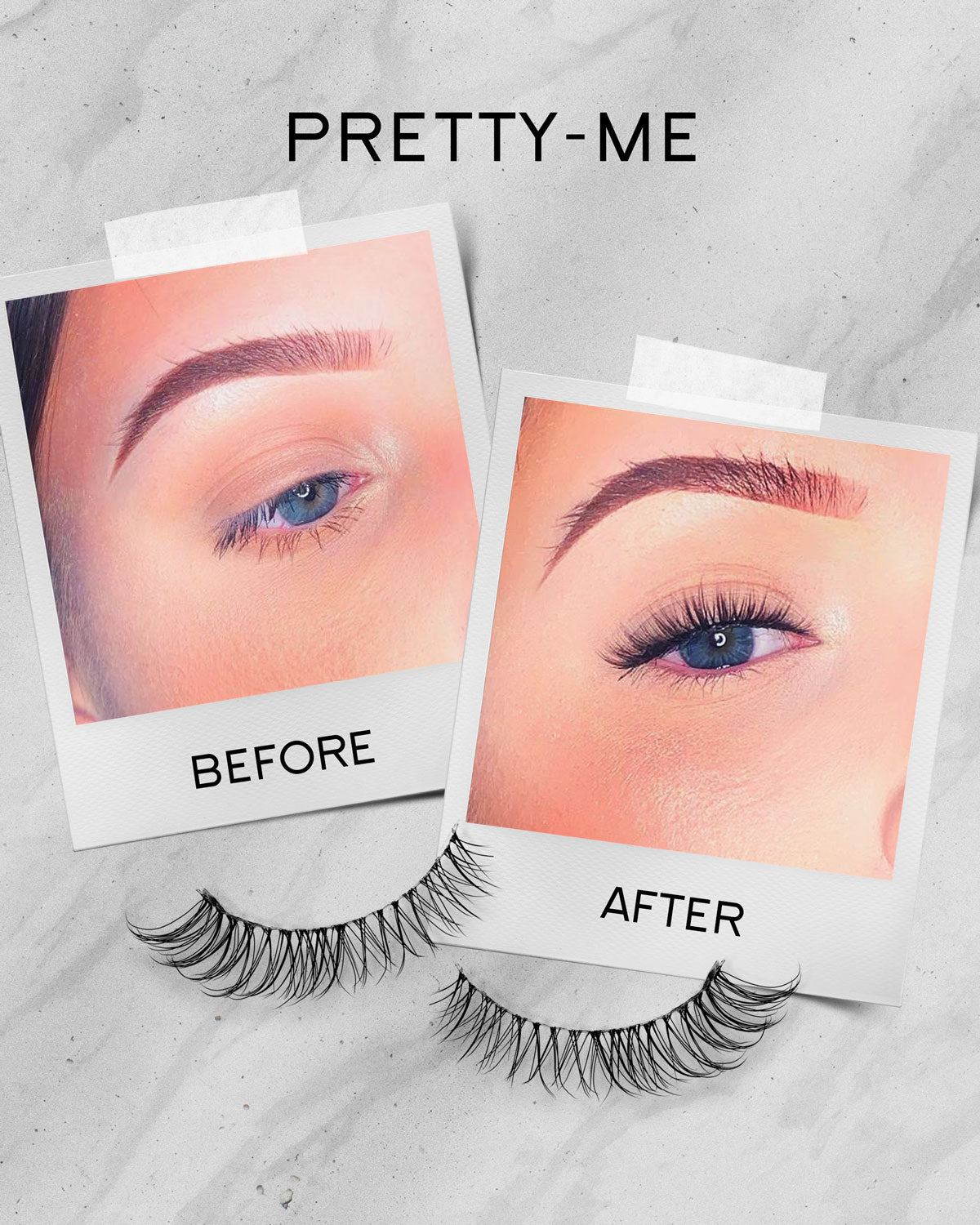 'Pretty-Me' Tapered Natural Strip Lashes (Non-Magnetic)– Dollbaby London
